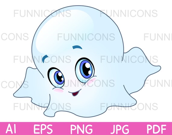 Blij Spook Cartoon Leuke Vectorbannerillustraties Blij Halloween.