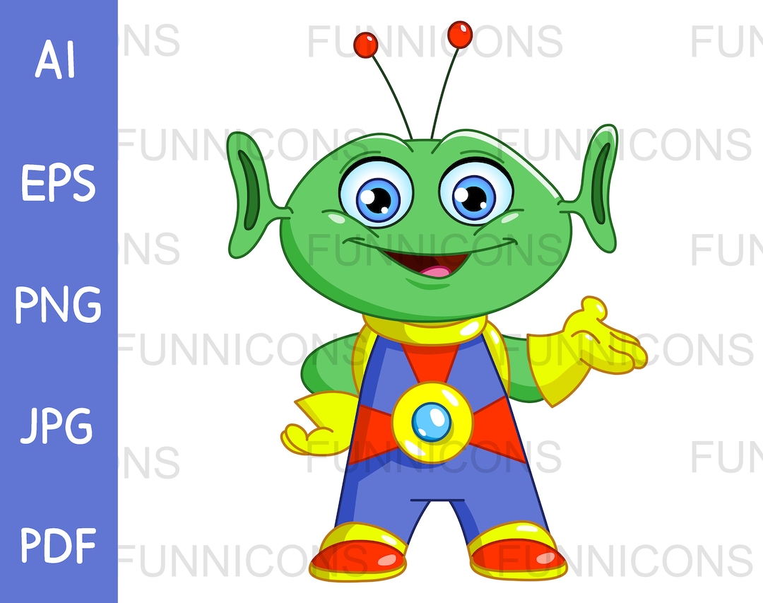 Green Alien Cartoon Character