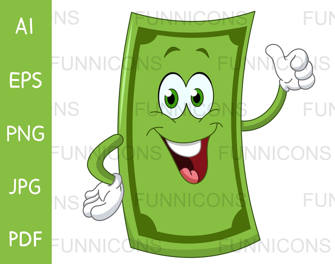 Clipart Cartoon of a Happy Dollar Bill Showing Thumb Up, Like Gesture ...