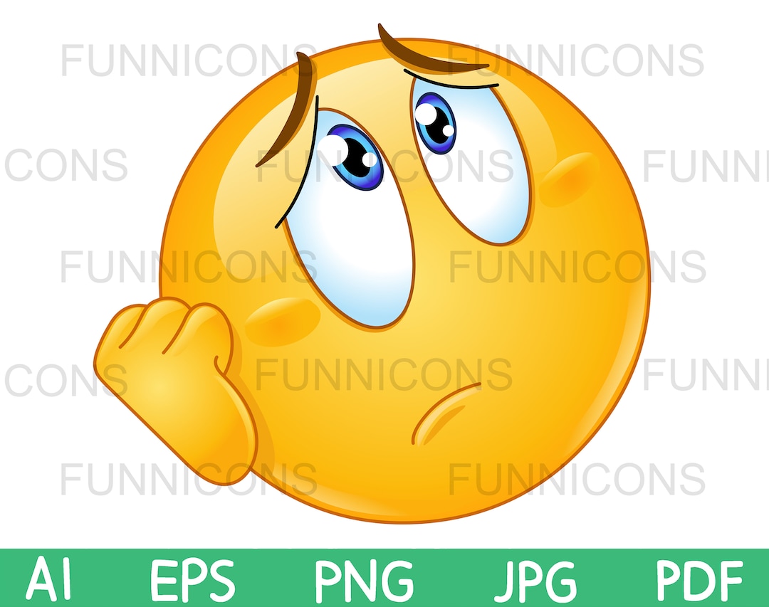 Clipart Cartoon of a Worried or Sad Emoticon, Ai Eps Png Jpg and Pdf ...