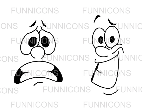 Scared Cartoon Face Drawing