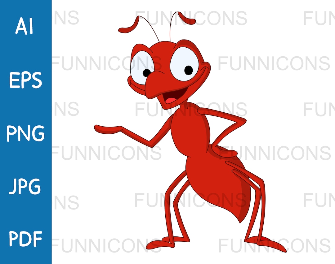 Clipart Cartoon of a Happy Red Fire Ant Presenting With Her Hands ...
