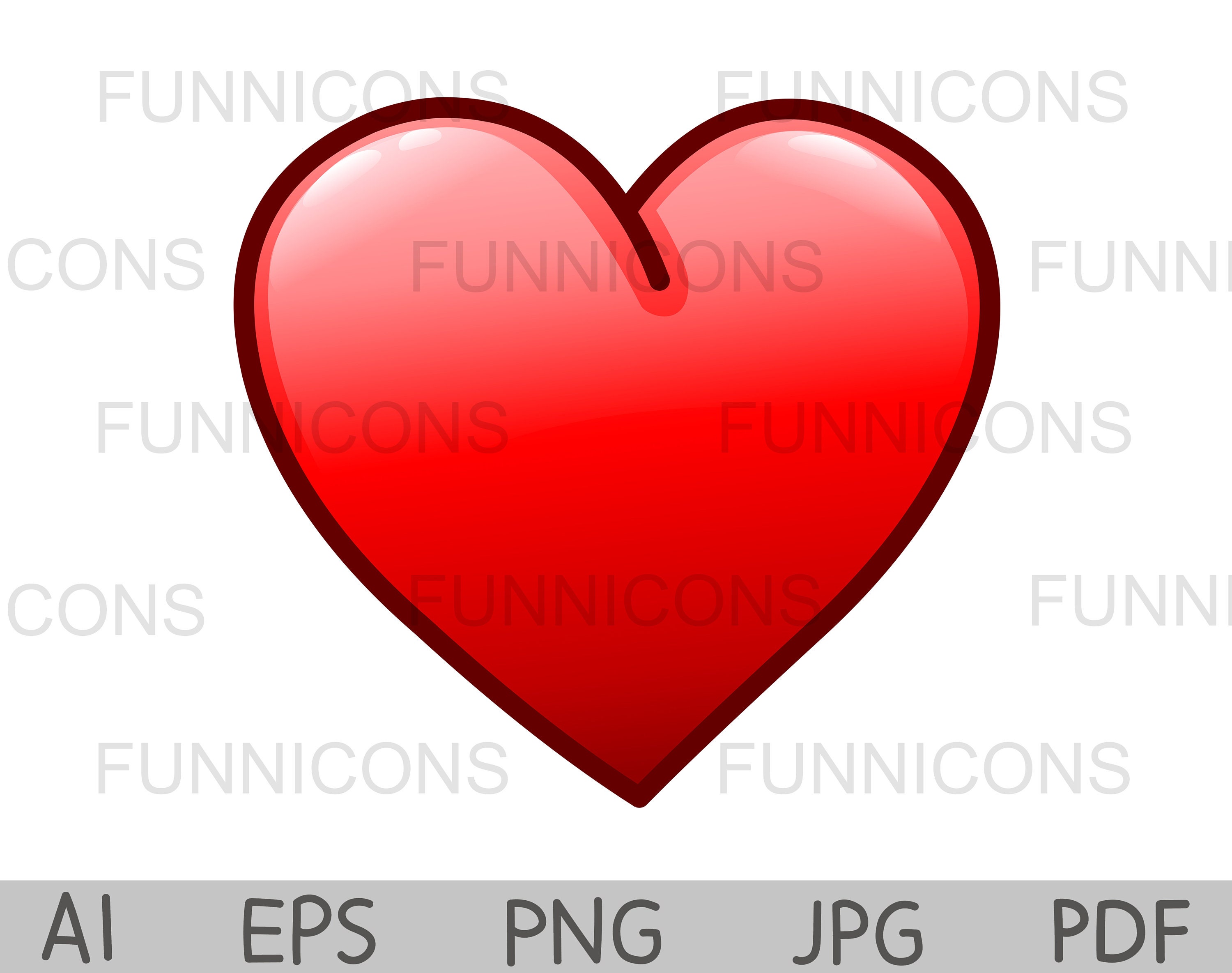 Clipart of a Red Heart Icon, Love Symbol, Ai Eps Png Jpg and Pdf Files ...
