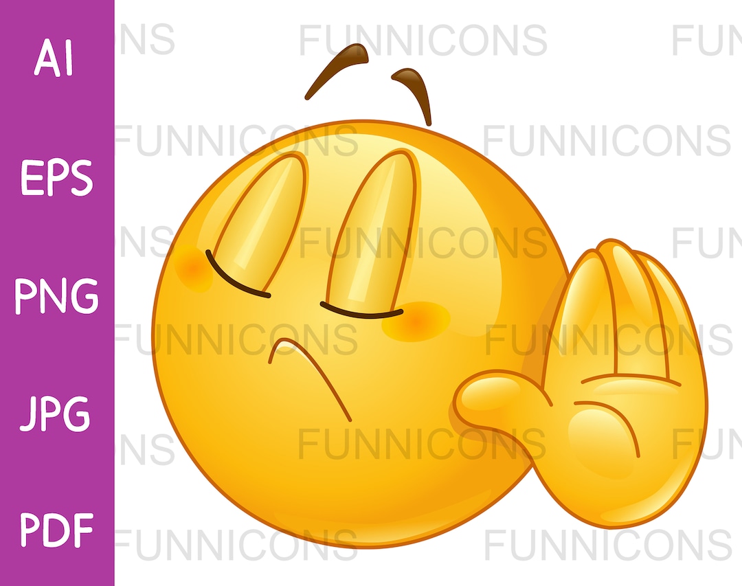 Clipart Cartoon of an Emoticon Denying Something or Gesturing Talk to ...