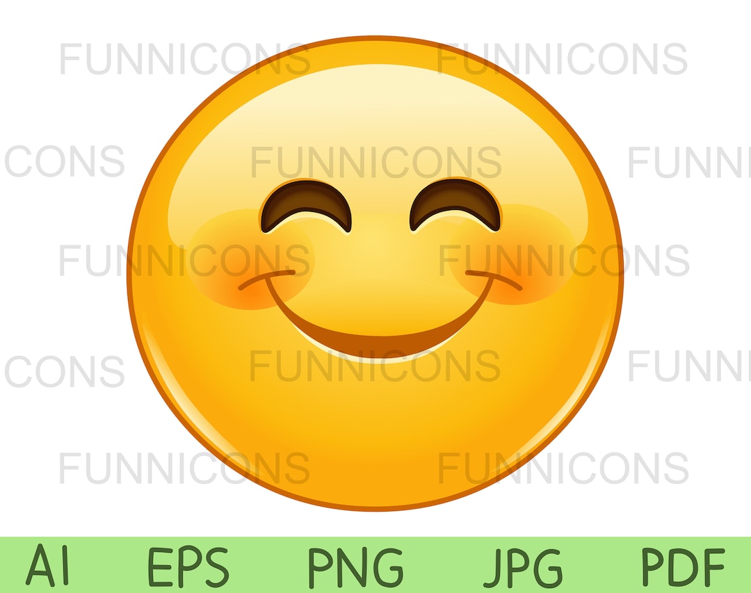 Smiling Emoticon With Smiling Eyes Clipart. Ai Eps Png Pdf and Jpg ...