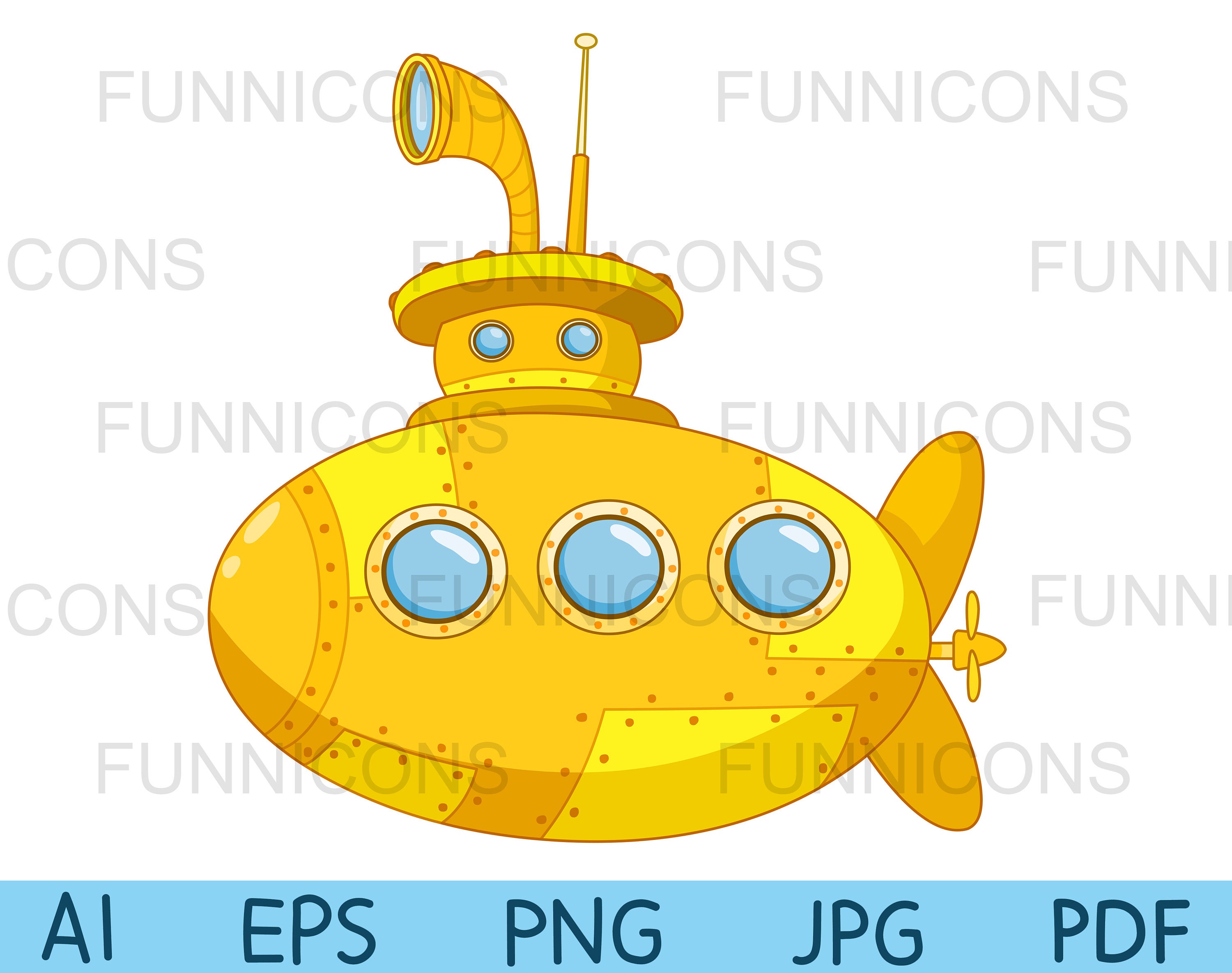 Cute Submarine Clipart