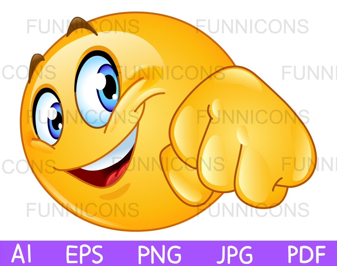 Clipart Cartoon of Emoticon Giving a Fist Bump, Ai Eps Png Jpg and Pdf ...