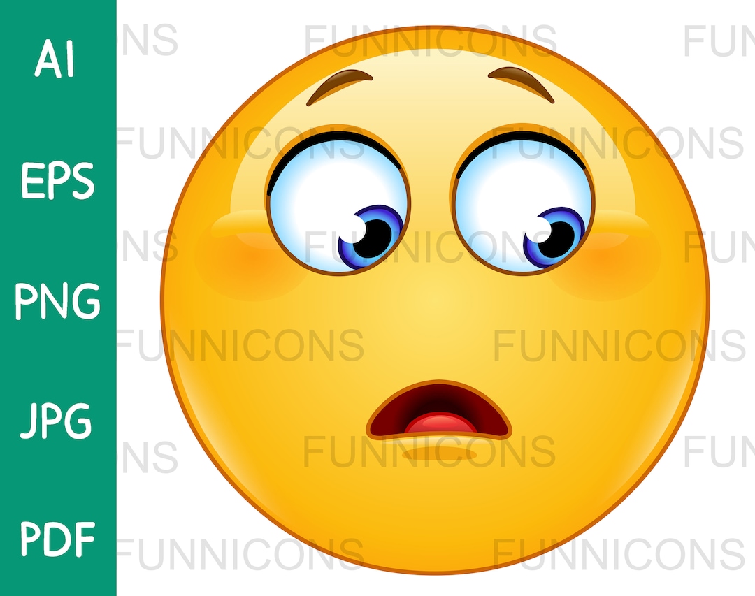 Clipart Cartoon of Emoticon Looking to the Side Expressing Wonder, Ai ...
