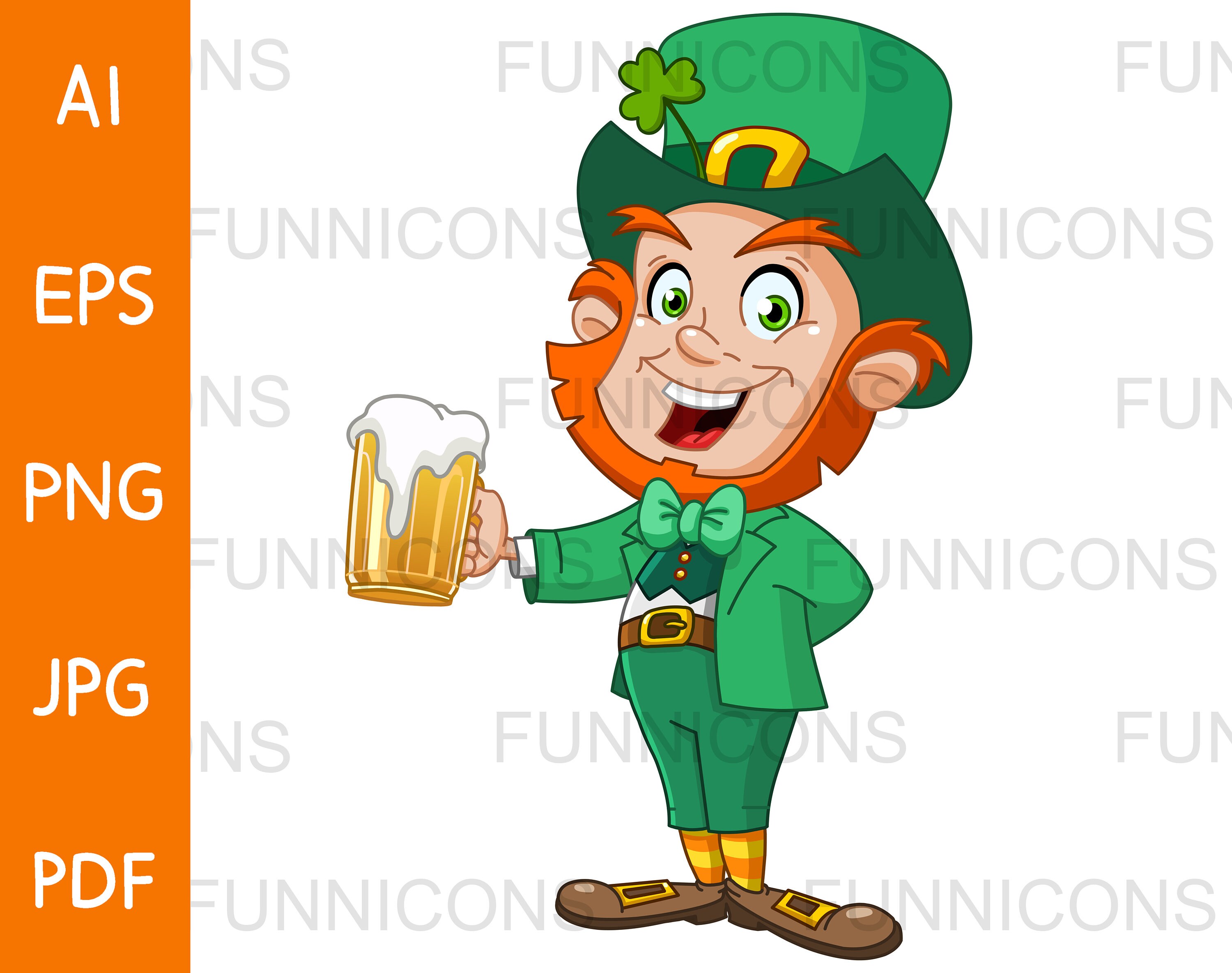 St. Patrick's Day clipart dibujos animados de un duende feliz elfo ...