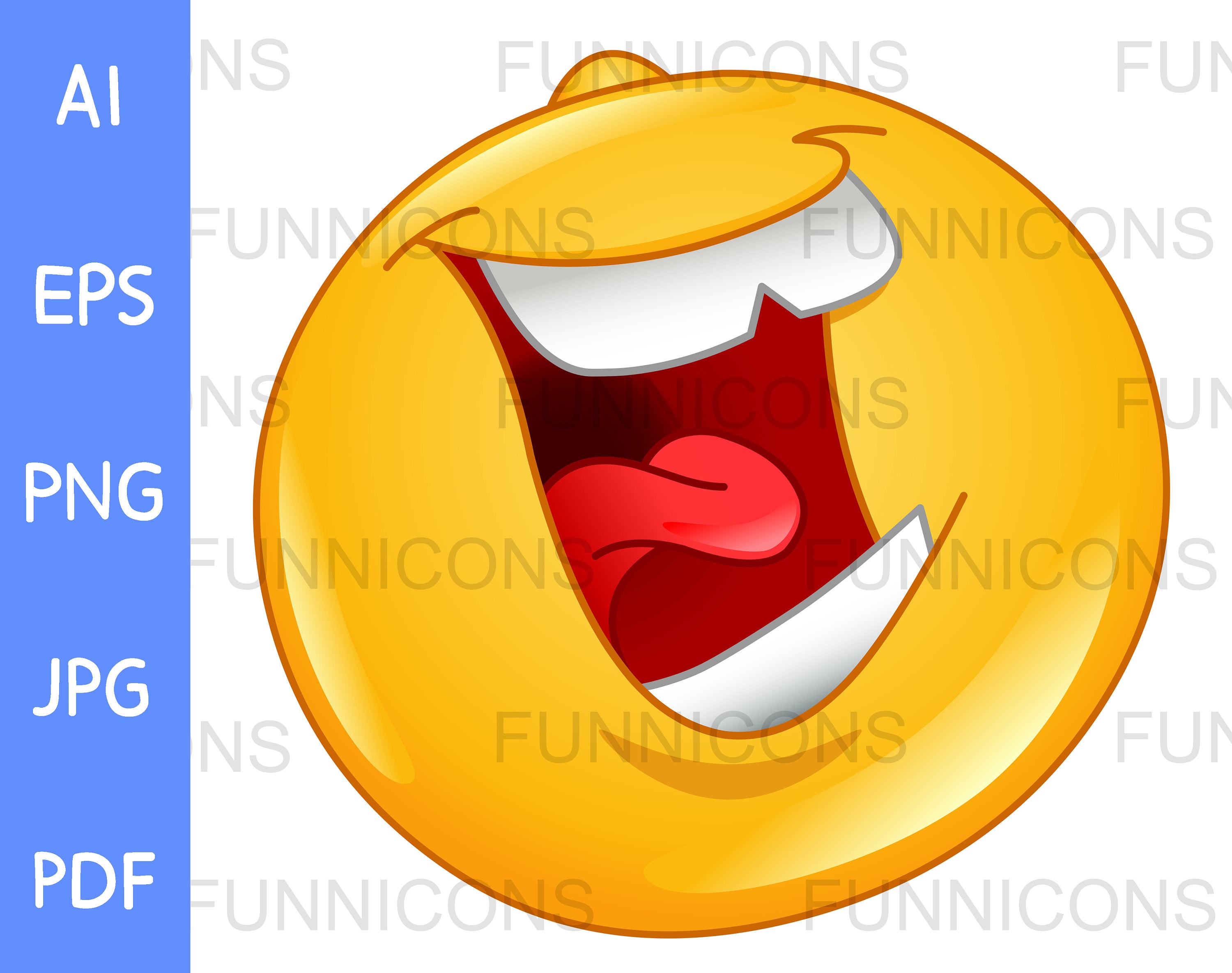 Clipart Cartoon of Happy Emoji Emoticon Laughing Out Loud Ai | Etsy
