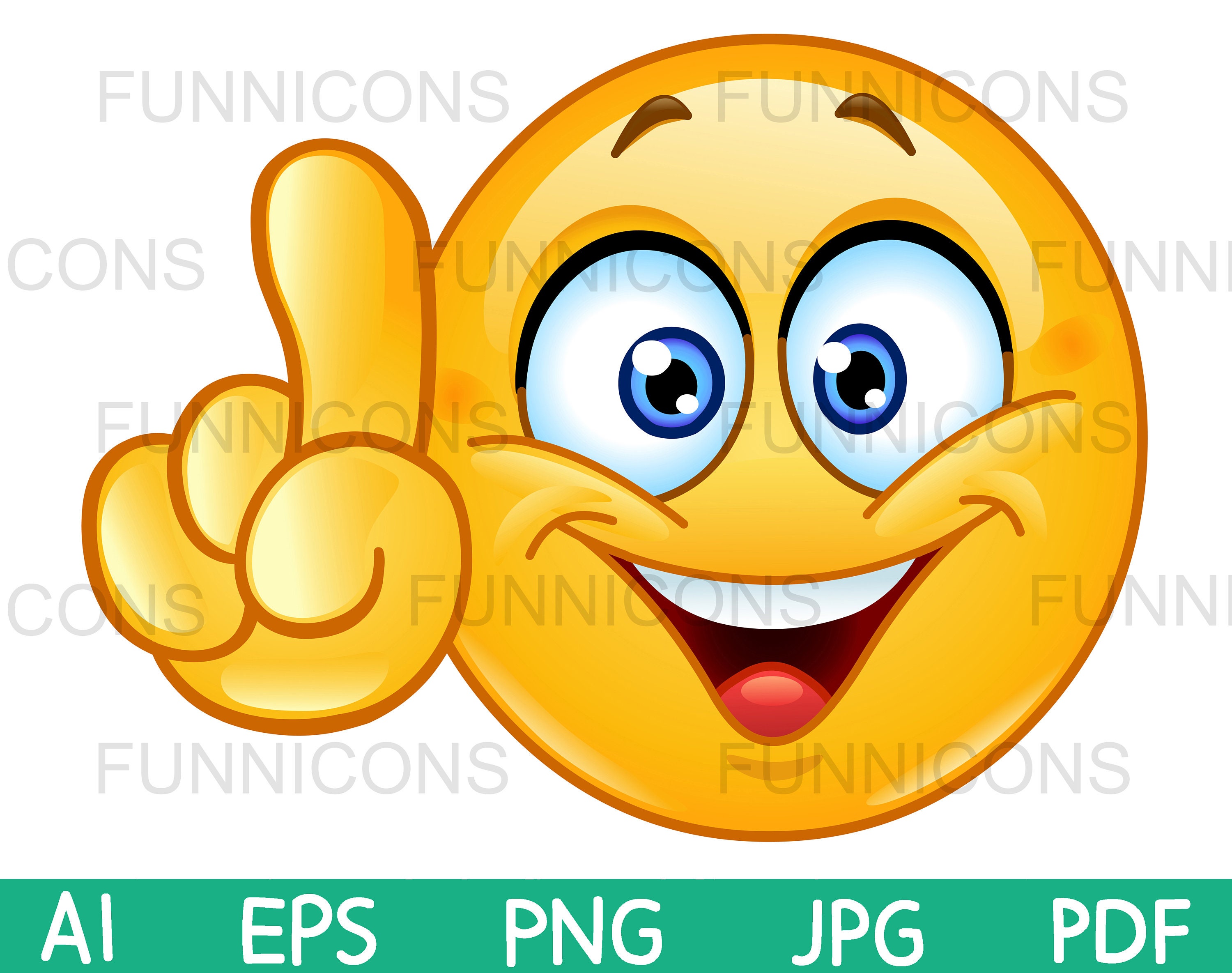Clipart Cartoon of a Happy Emoticon Pointing Upwards Having an Idea, Ai ...