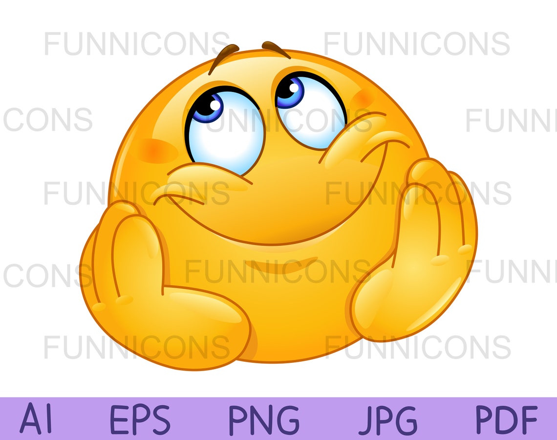 Clipart of an Emoticon With a Dreamy Expression, Vector Illustration ...