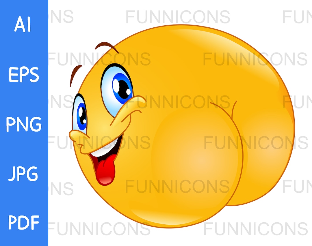 Clipart Cartoon of a Happy Mooning Emoticon With Tongue Out Showing His ...