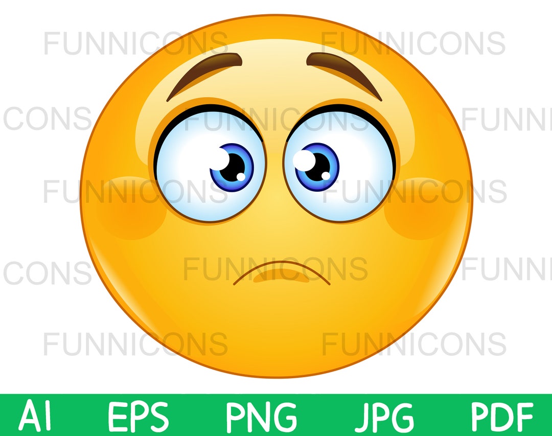 Clipart Cartoon of a Sad Emoticon, Slightly Frowning, Ai Eps Png Jpg ...