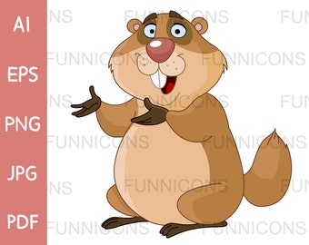 Groundhog SVG Woodchuck SVG Illustration Graphic Drawing - Etsy