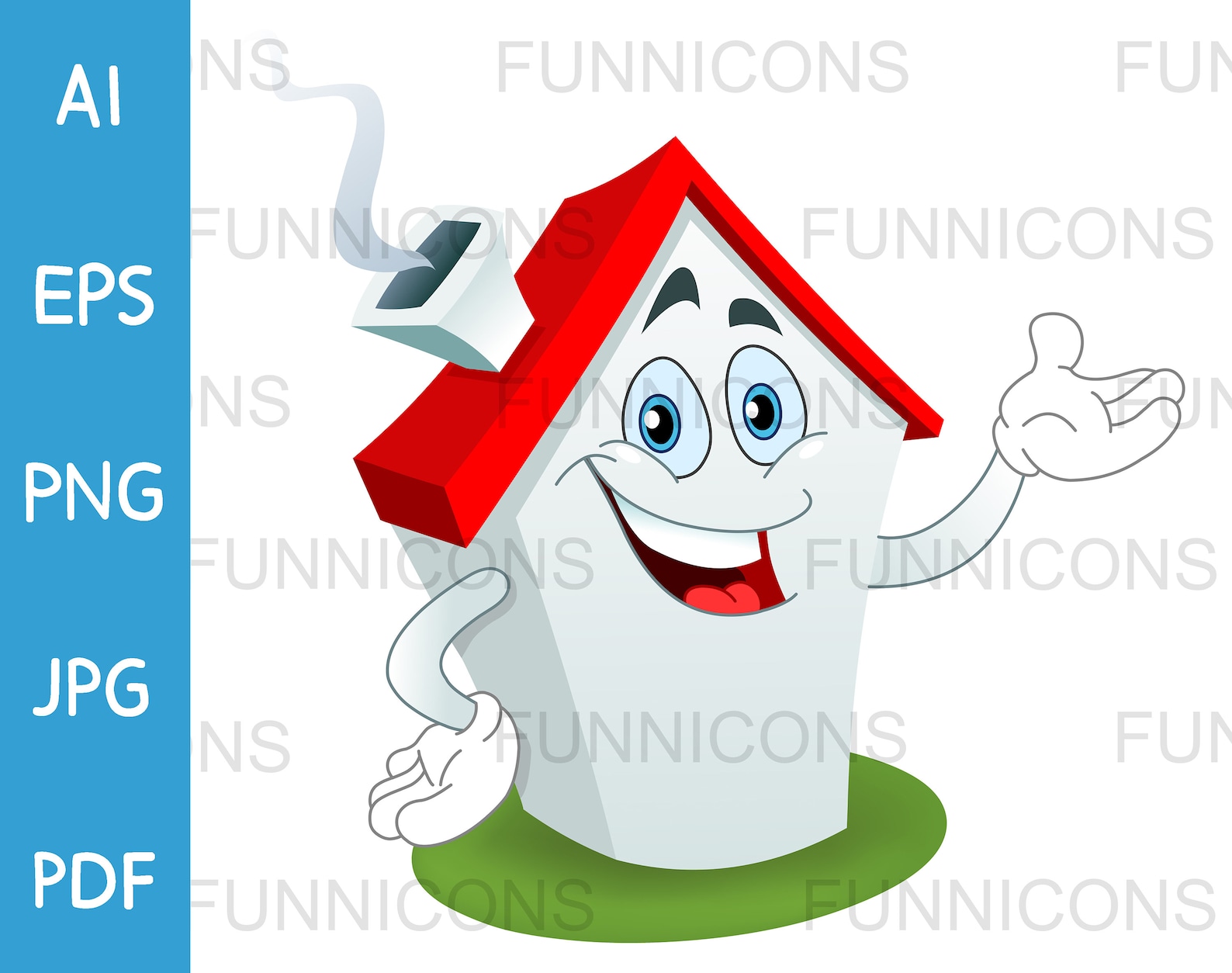 Clipart Cartoon of a Happy House Mascot Character Presenting - Etsy Israel