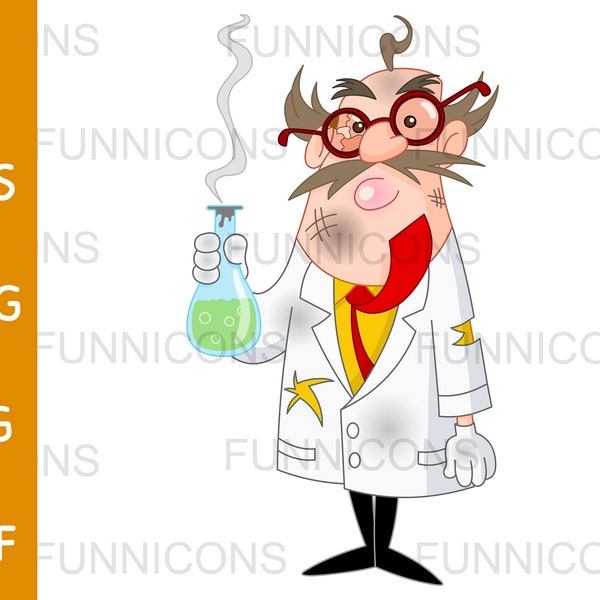 Mad Scientist Clipart - Etsy