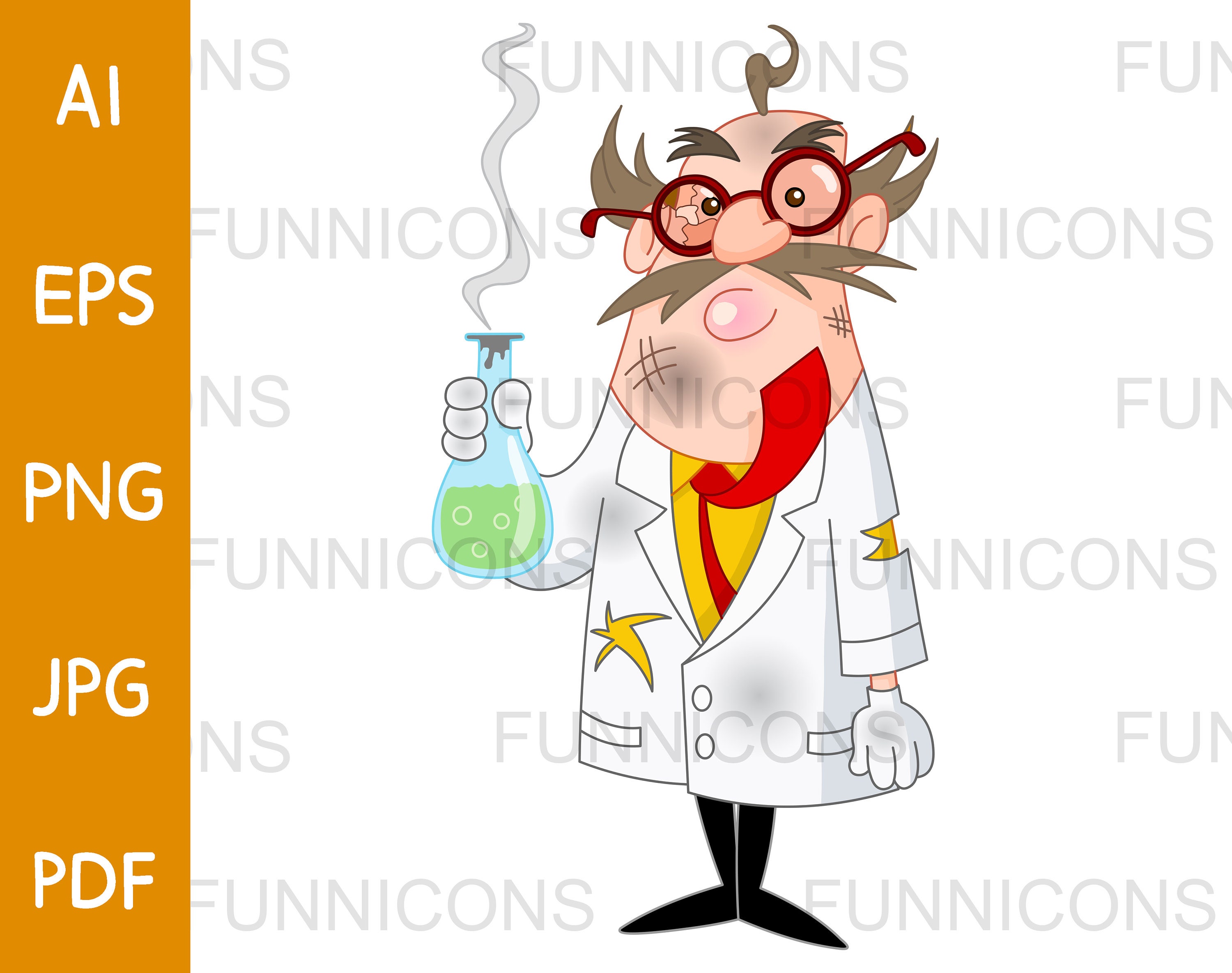 Mad Scientist Cartoon Explosion