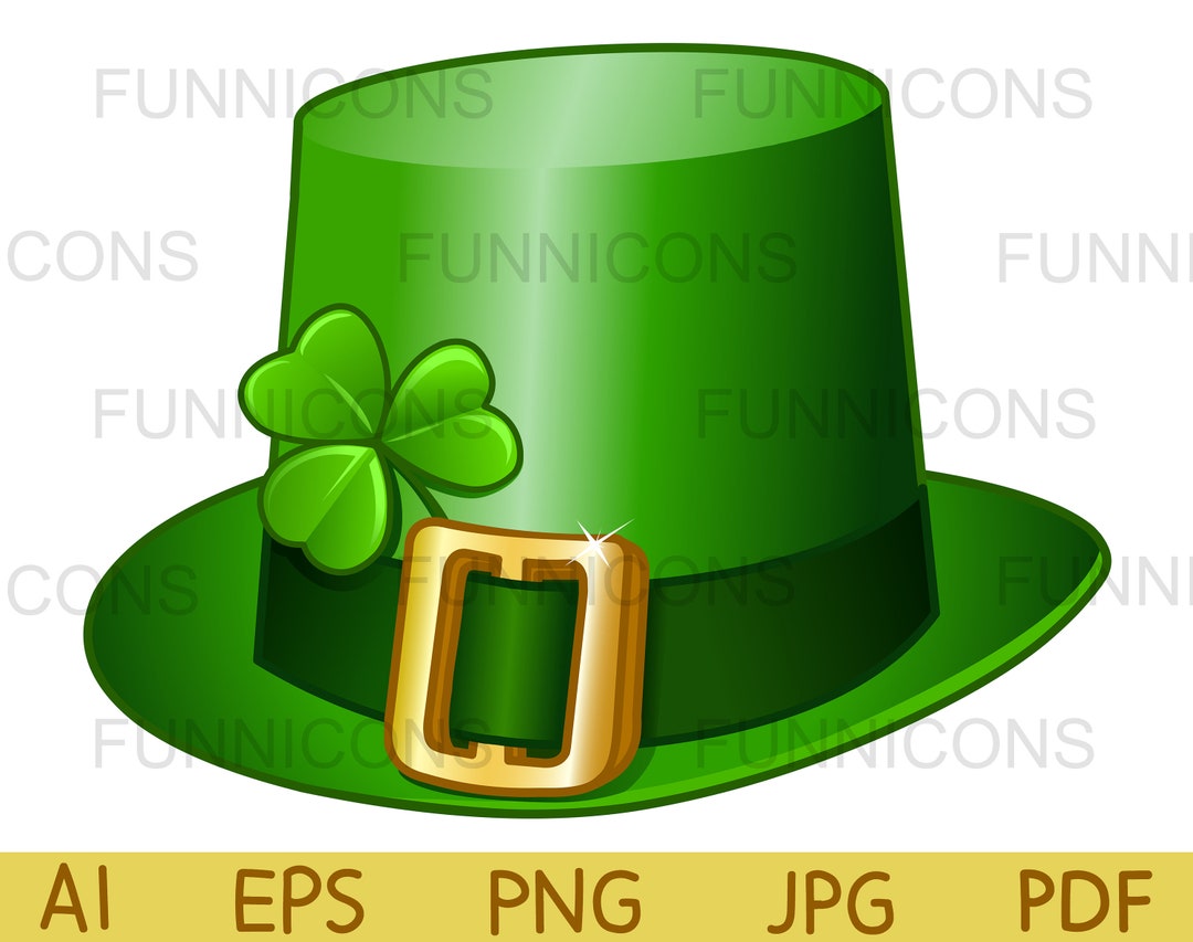 St. Patrick’s Day Clipart Illustration of a Green Leprechaun Buckle Hat ...