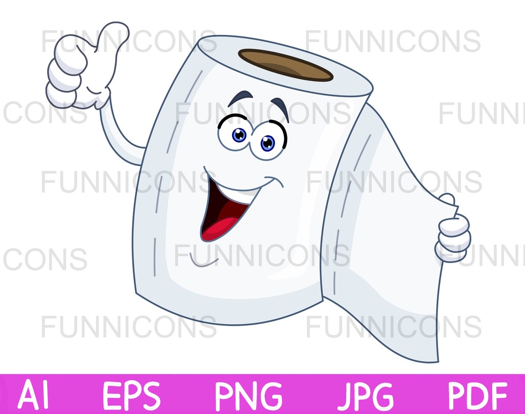 Clipart Cartoon of a Happy Toilet Paper Tissue Giving a Thumb Up, Like ...