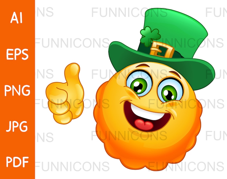 St Patrick’s Day Clipart Cartoon of a Happy Leprechaun Emoticon With ...