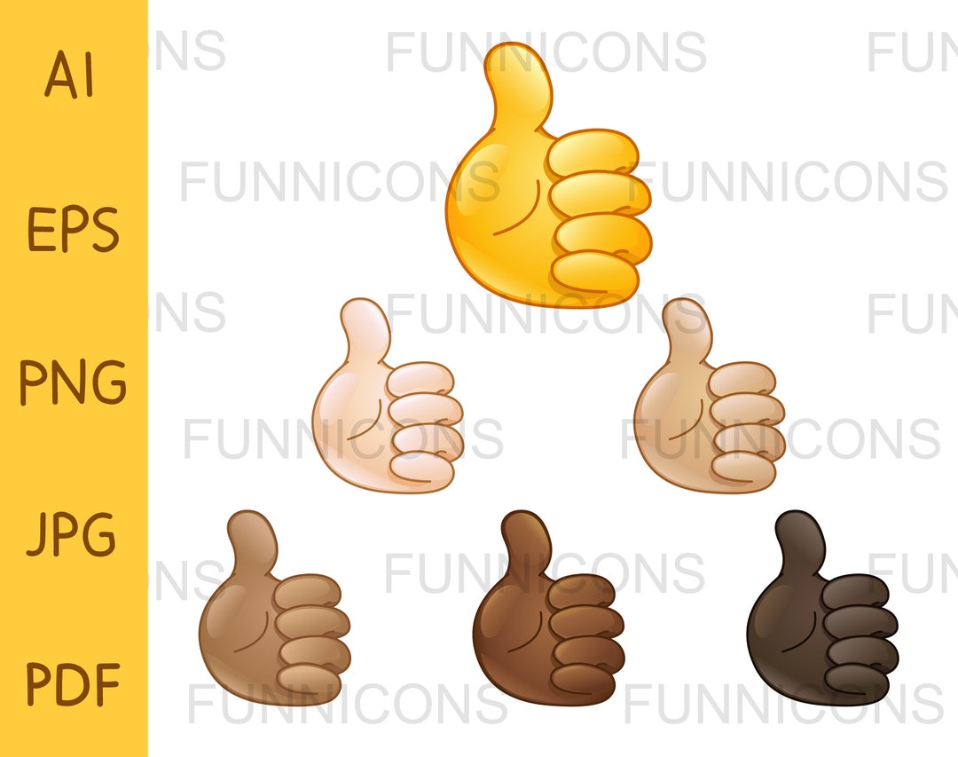 Clipart Bundle Thumbs up Hands Like. Vector Set, Ai Eps and Png 300dpi ...