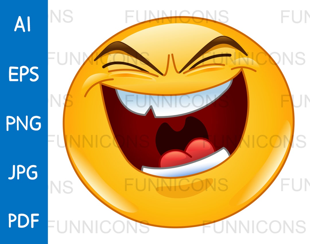 Clipart Cartoon of an Evil Laughing Emoticon, Ai Eps Png Jpg and Pdf ...