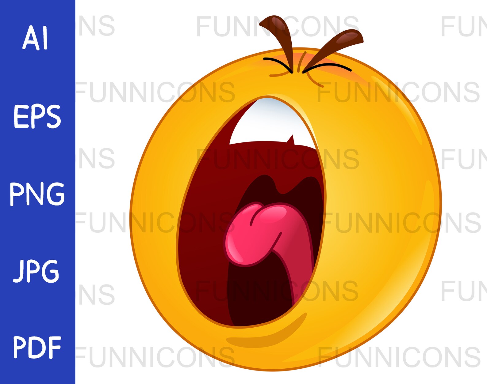 Clipart Cartoon of an Angry Emoticon Shouting Screaming, Ai Eps Png Jpg ...