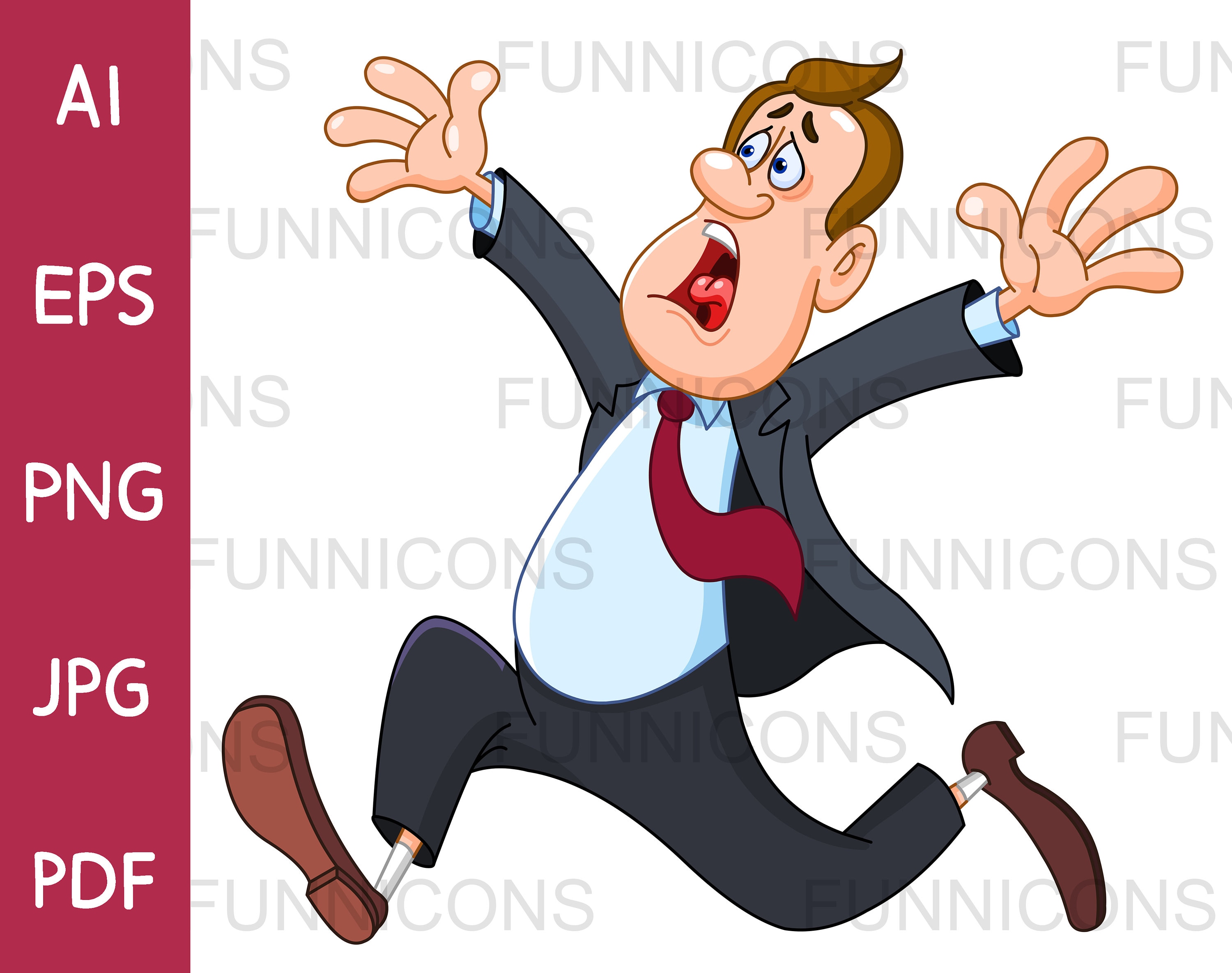 Scared Running Man Clip Art