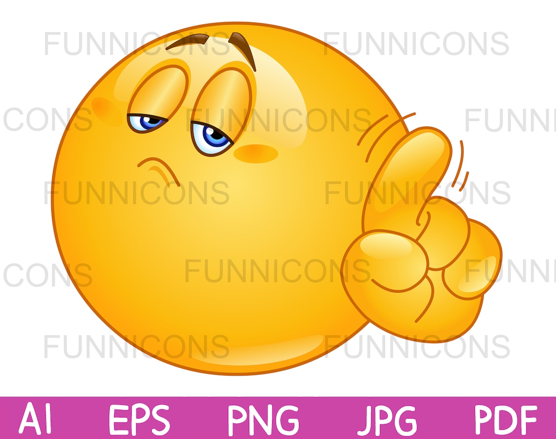 Clipart-Cartoon von Emoticon mit dem Finger wackelnd, gestikulierend ...