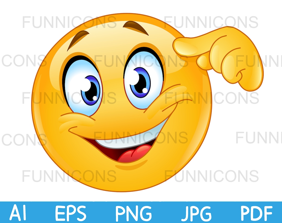 Clipart Cartoon of a Think Idea Emoticon Pointing Finger at Forehead ...