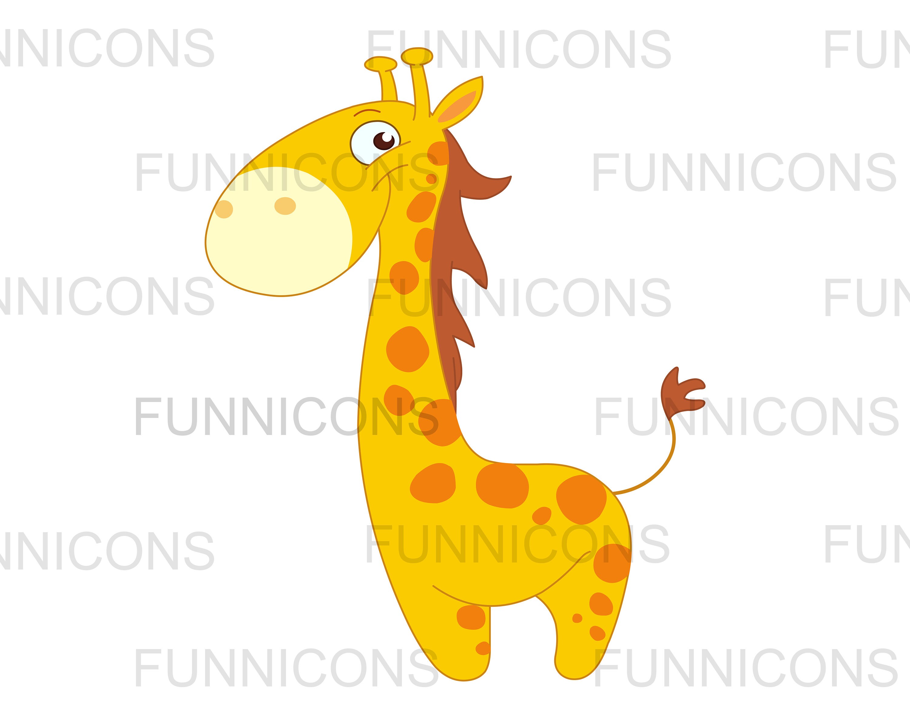 Cute Baby Animals Clipart Set – Giraffe, Hippo, Elephant and Turtle, Ai ...