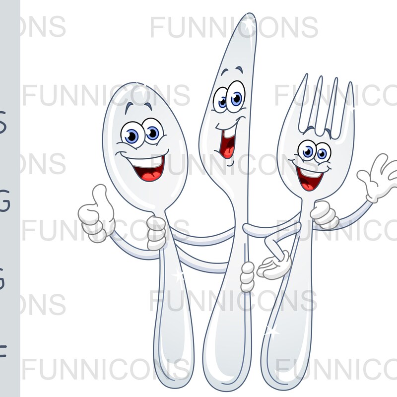 Cartoon Fork Spoon - Etsy