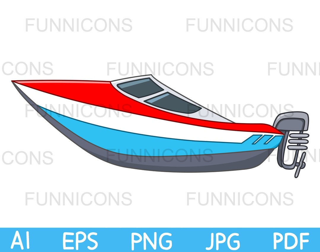 Cartoon Speed Boat Images Speedboat Clipart | Realistic Speedboat