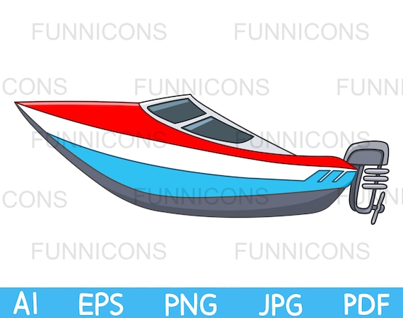 Caricatura de transporte de imágenes prediseñadas de lancha - Etsy España