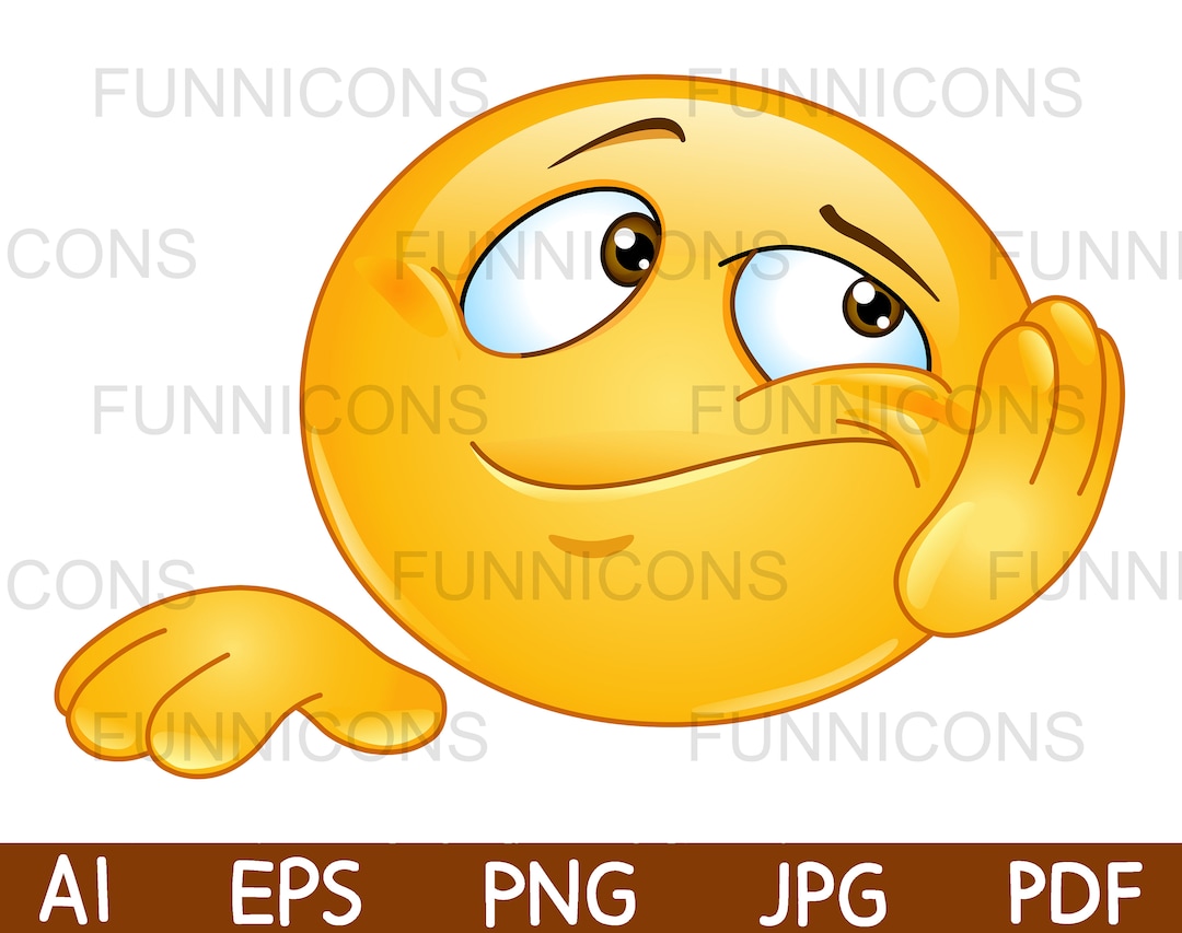 Clipart Cartoon of a Bored Emoticon Resting His Cheek in His Hand, Ai Eps Png Jpg and Pdf Files ...