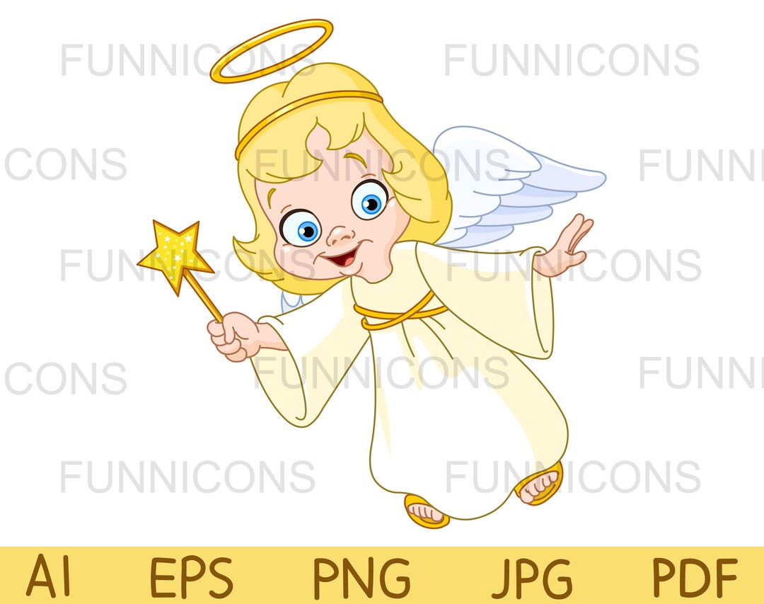 Clipart of a Christmas Angel, Ai Eps Png Pdf and Jpg Files Included ...