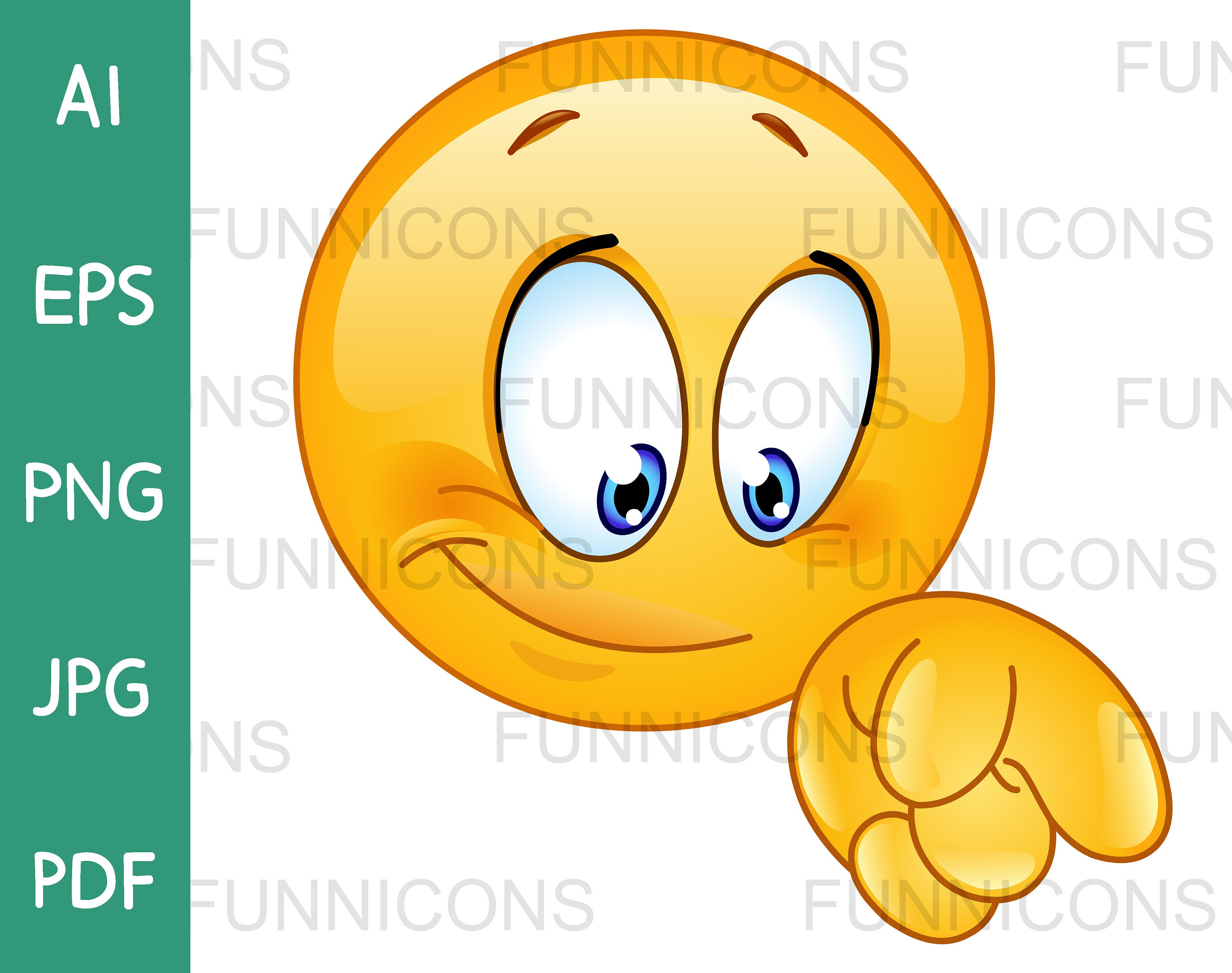 Clipart Cartoon of a Smiling Emoticon Pointing Down With His Finger, Ai ...