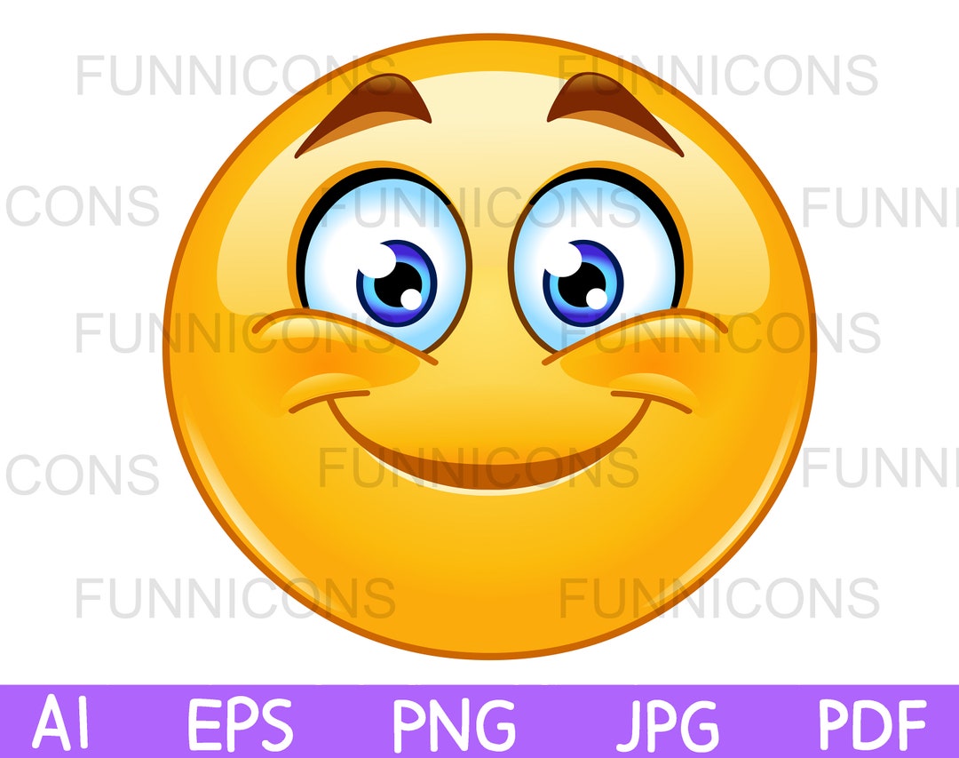 Clipart Cartoon of a Happy Smiling Emoticon Face, Ai Eps Png Jpg and ...
