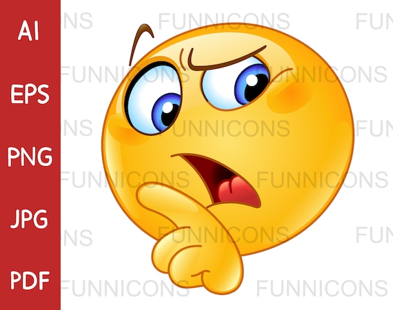 Clipart Cartoon of a Rebuking Emoji Emoticon Pointing With His - Etsy India