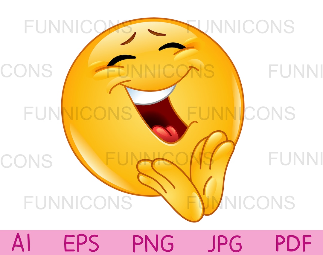 Clapping Cheerful Emoticon Clipart. Ai Eps Png Pdf and Jpg 300 DPI ...