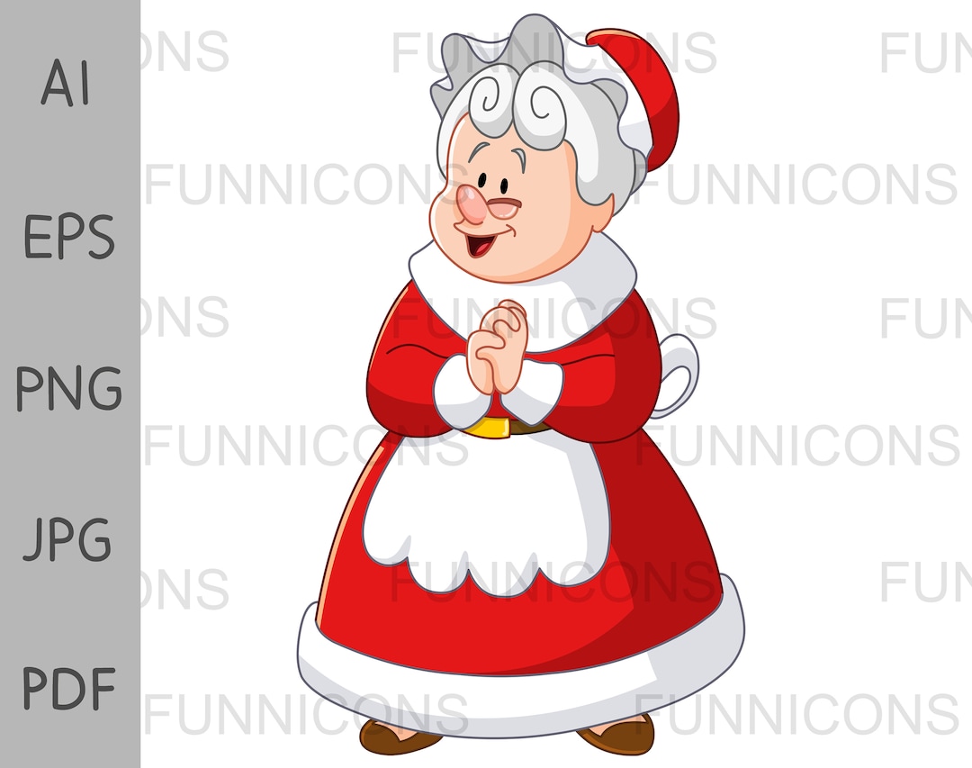 Christmas Clipart of Mrs Claus, Ai Eps Png Pdf and Jpg Files Included ...