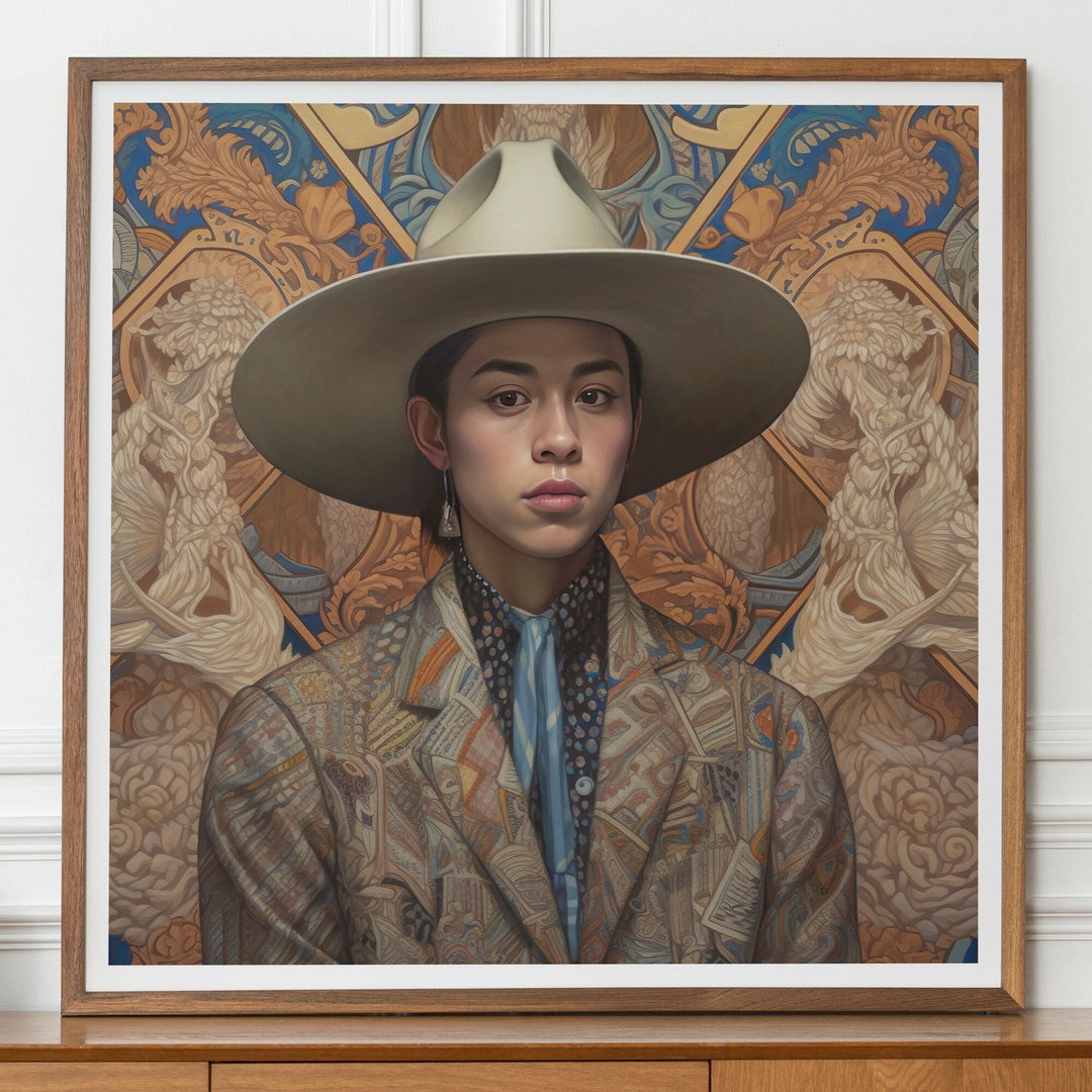 Angel Transgender Cowboy Art Print Latinx F2M Transman Dandy Outlaw ...