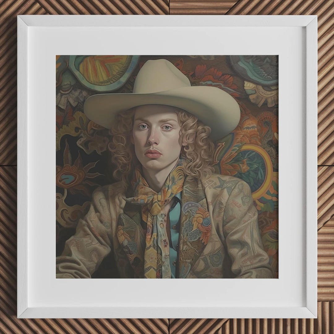 Ollie - Transgender Cowboy Art Print: Vintage Trans Man Queer Western ...
