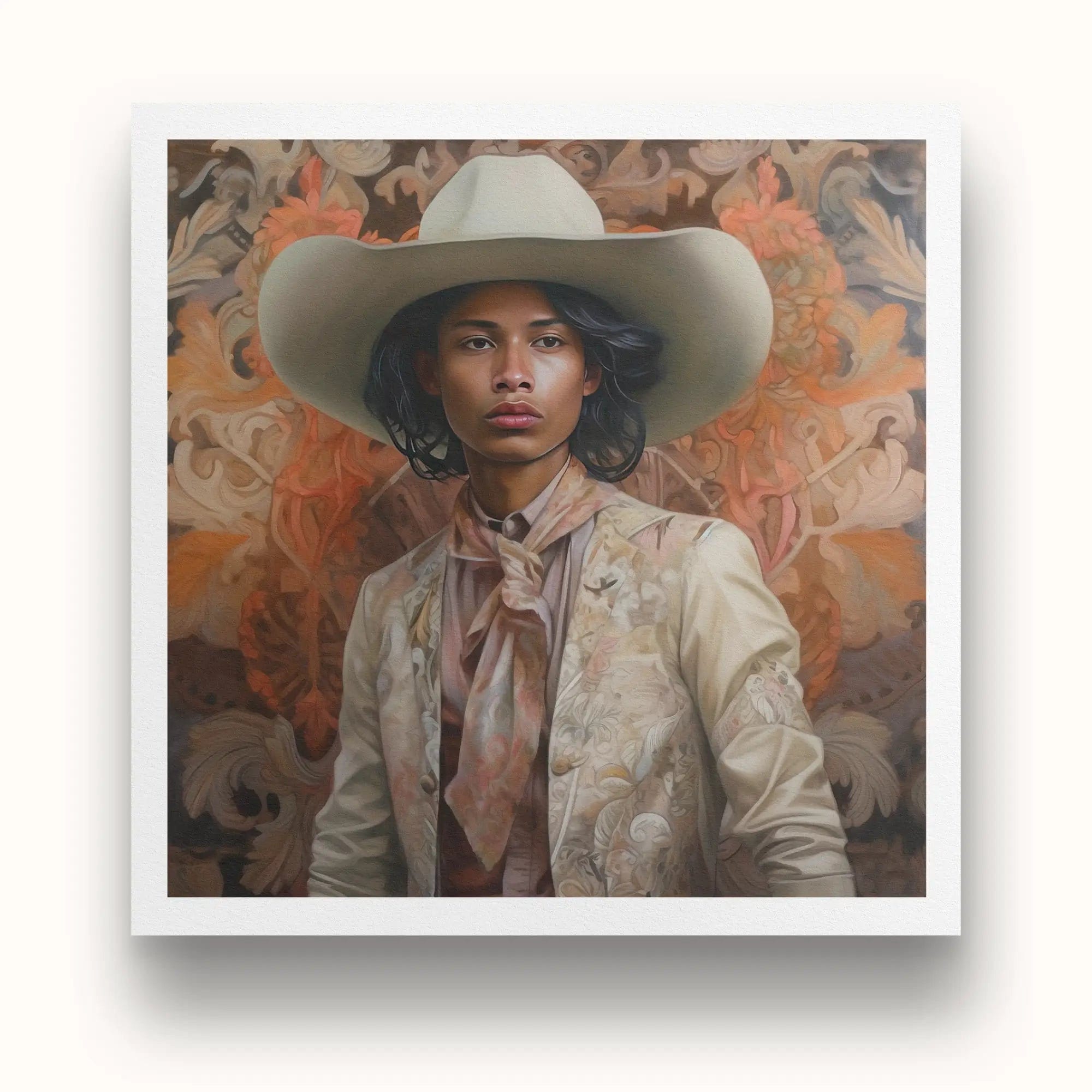 Arjuna - Tamil Gay Cowboy Art Print, Gay Desi Indian Dandy Outlaw Wall ...