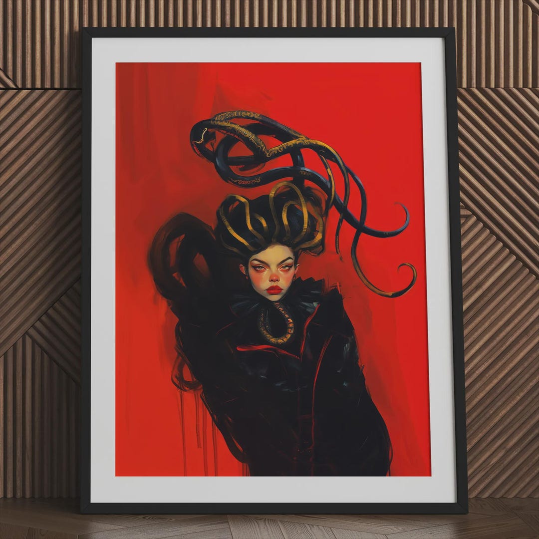 Lilith - Medusa Serpent Art Print: Gothic Witchcraft Feminine Occult ...