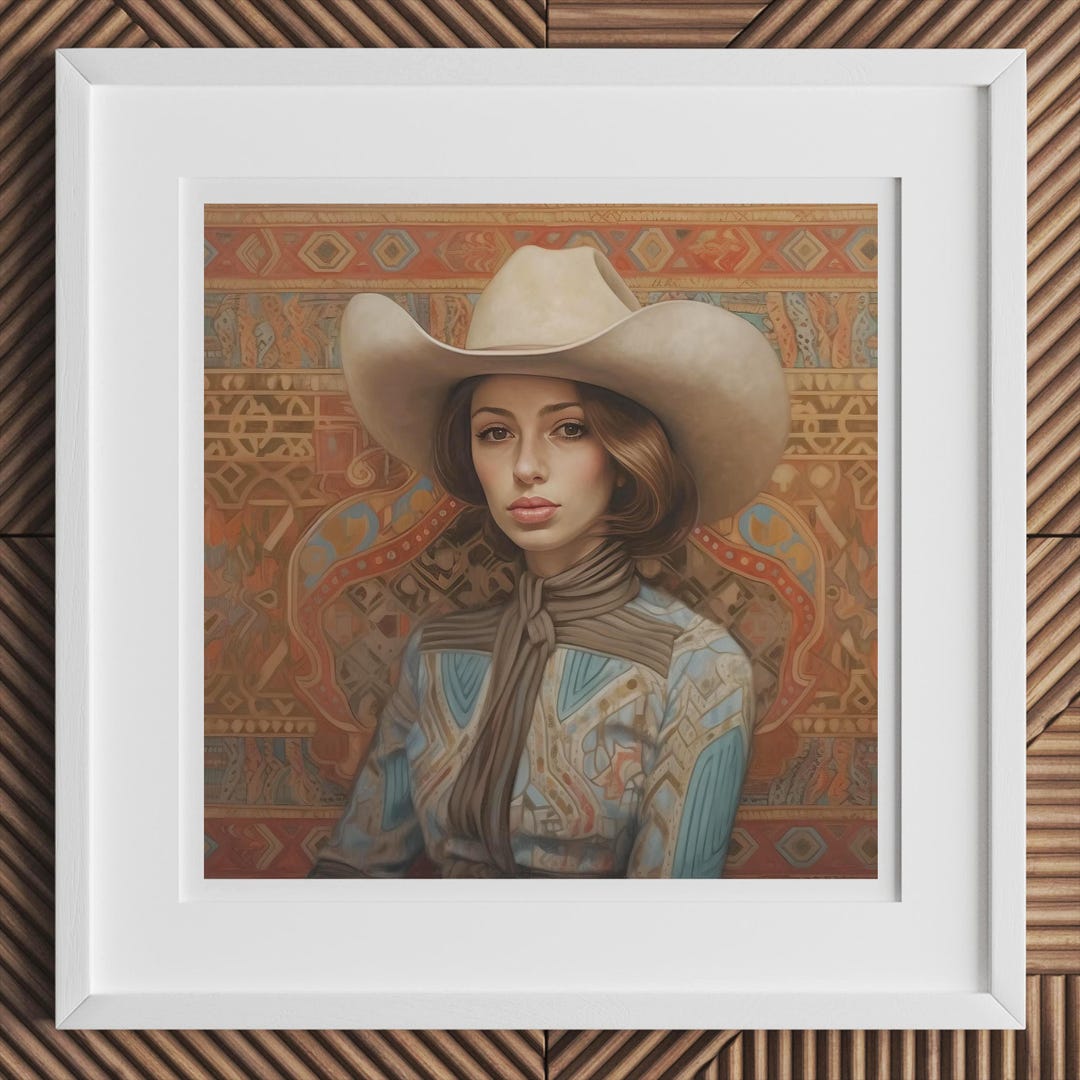 Anahita - Persian Lesbian Cowgirl Art Print, 1930s Vintage Inspired ...