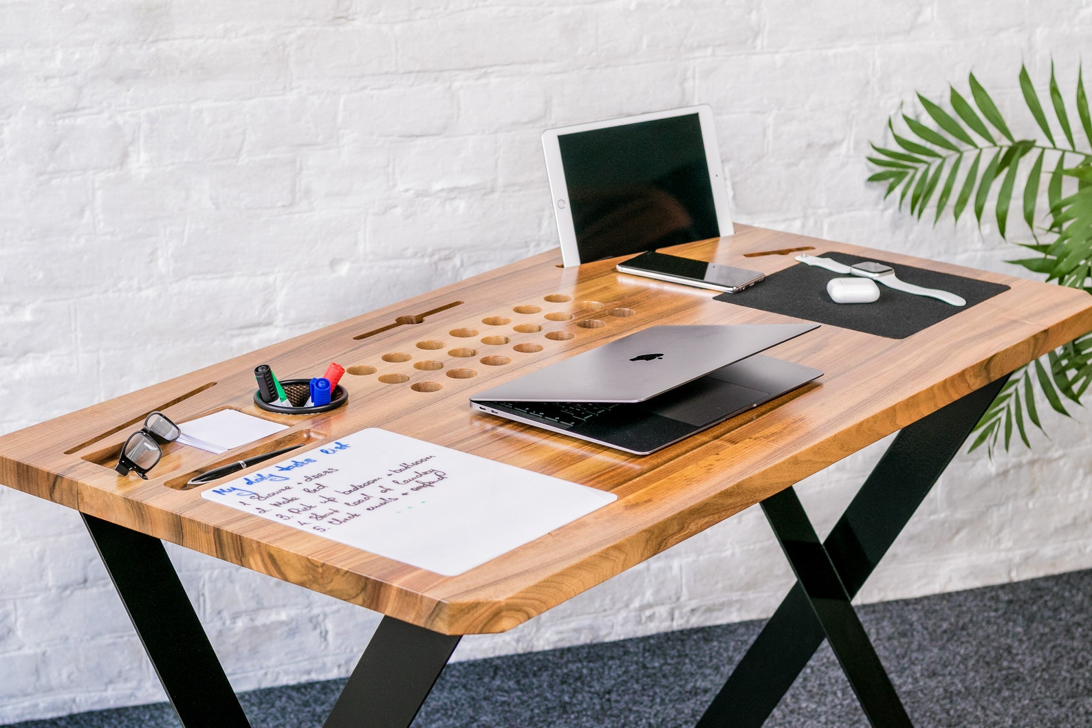 Wooden Table Smart Desk Unique Design Office Desk Home Modern - Etsy