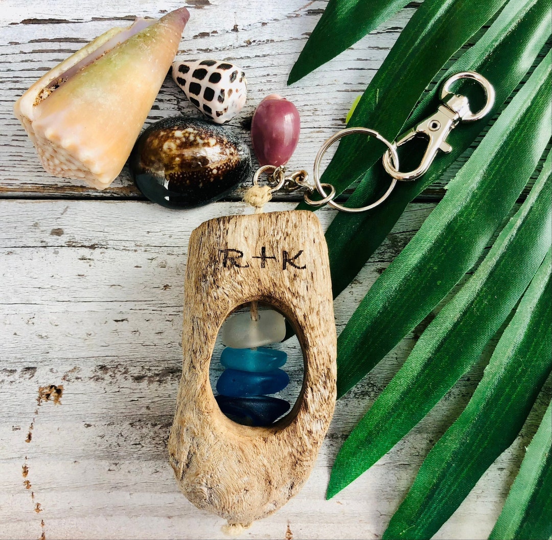 Sea Glass Driftwood Keychain Custom Christmas Ornament Rearview Mirror ...