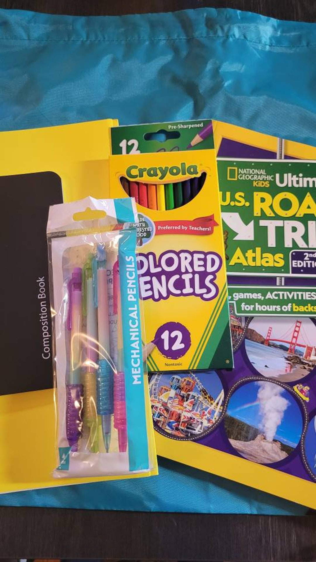 Kids Roadtrip Backpacks With US Road Trip Atlas, Drawstring Backpack ...